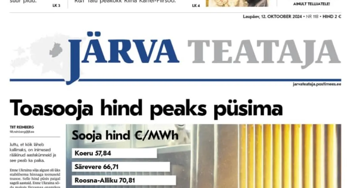 Laupäevase Järva Teataja tutvustus