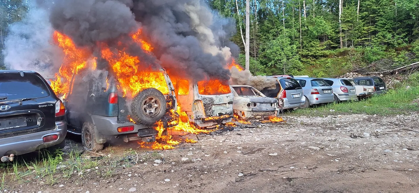Ebaveres põles neli sõiduautot