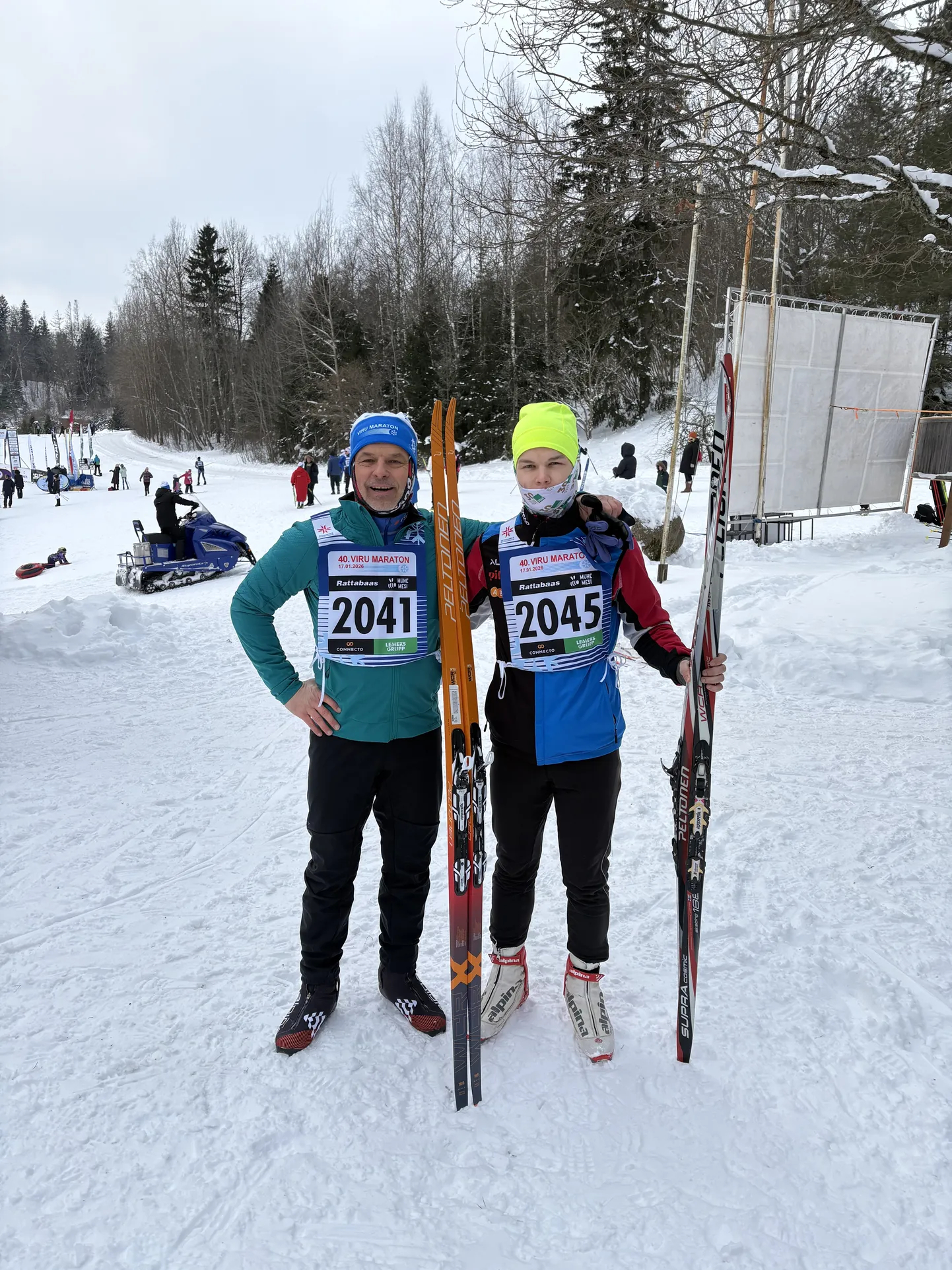 Kaks suusahunti tähistasid sünnipäeva Viru maratoni rajal