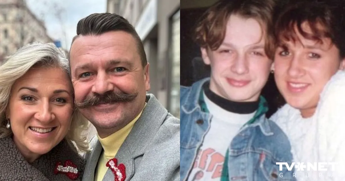 Armands Simsons publisko iepriekš neredzētus jaunības dienu foto ar sieviņu