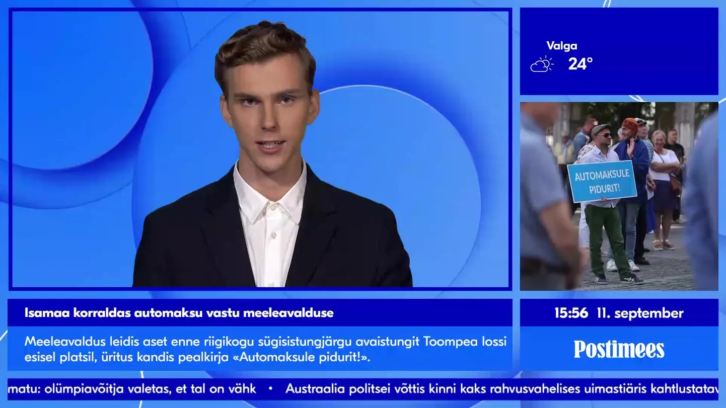 POSTIMEHE TELEUUDISED Isamaa korraldas automaksu vastu meeleavalduse