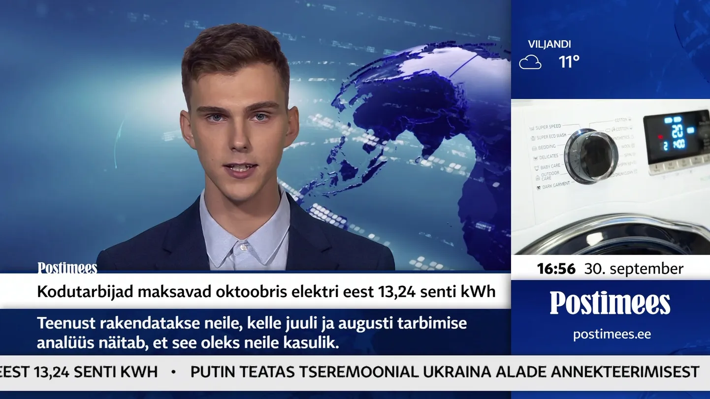 POSTIMEHE TELEUUDISED Kodutarbijad maksavad oktoobris elektri eest 13 ...