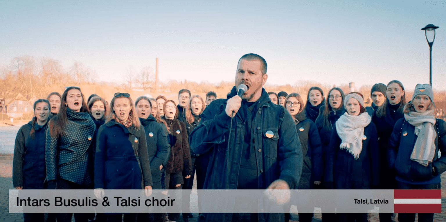 VIDEO Intars Busulis kopā ar mūziķiem no visas pasaules vienojas ...