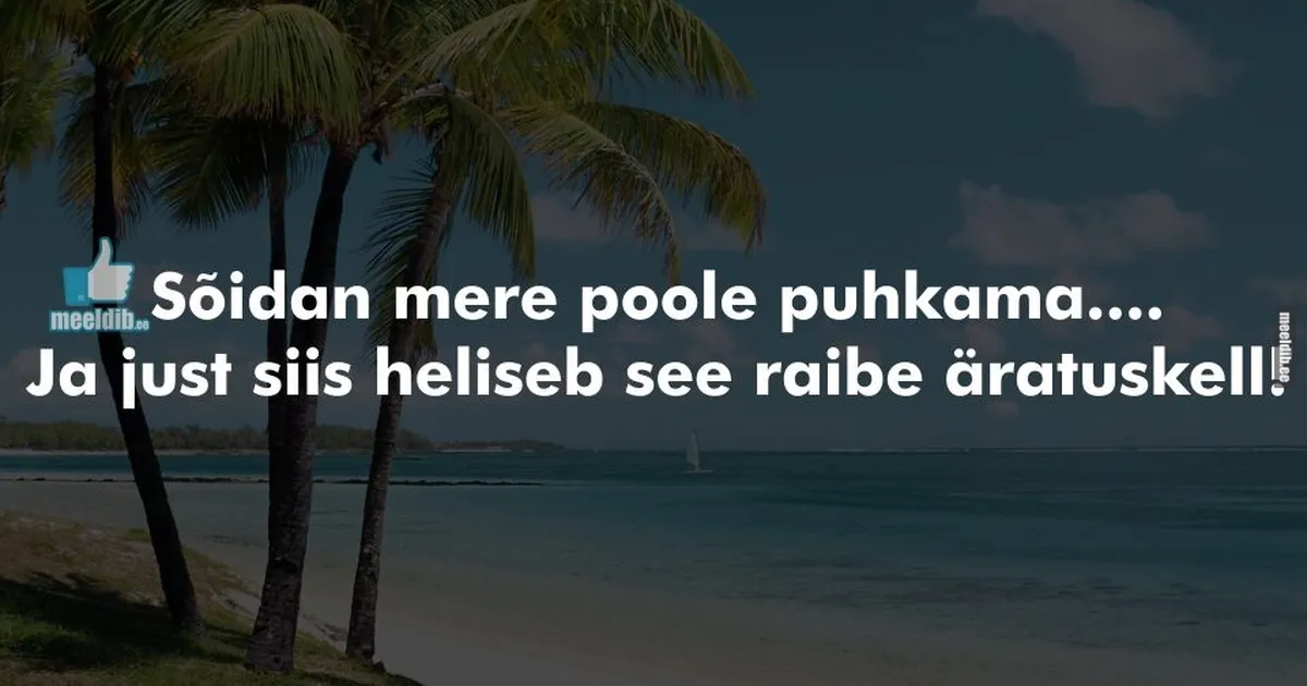 Sõidan mere poole puhkama...