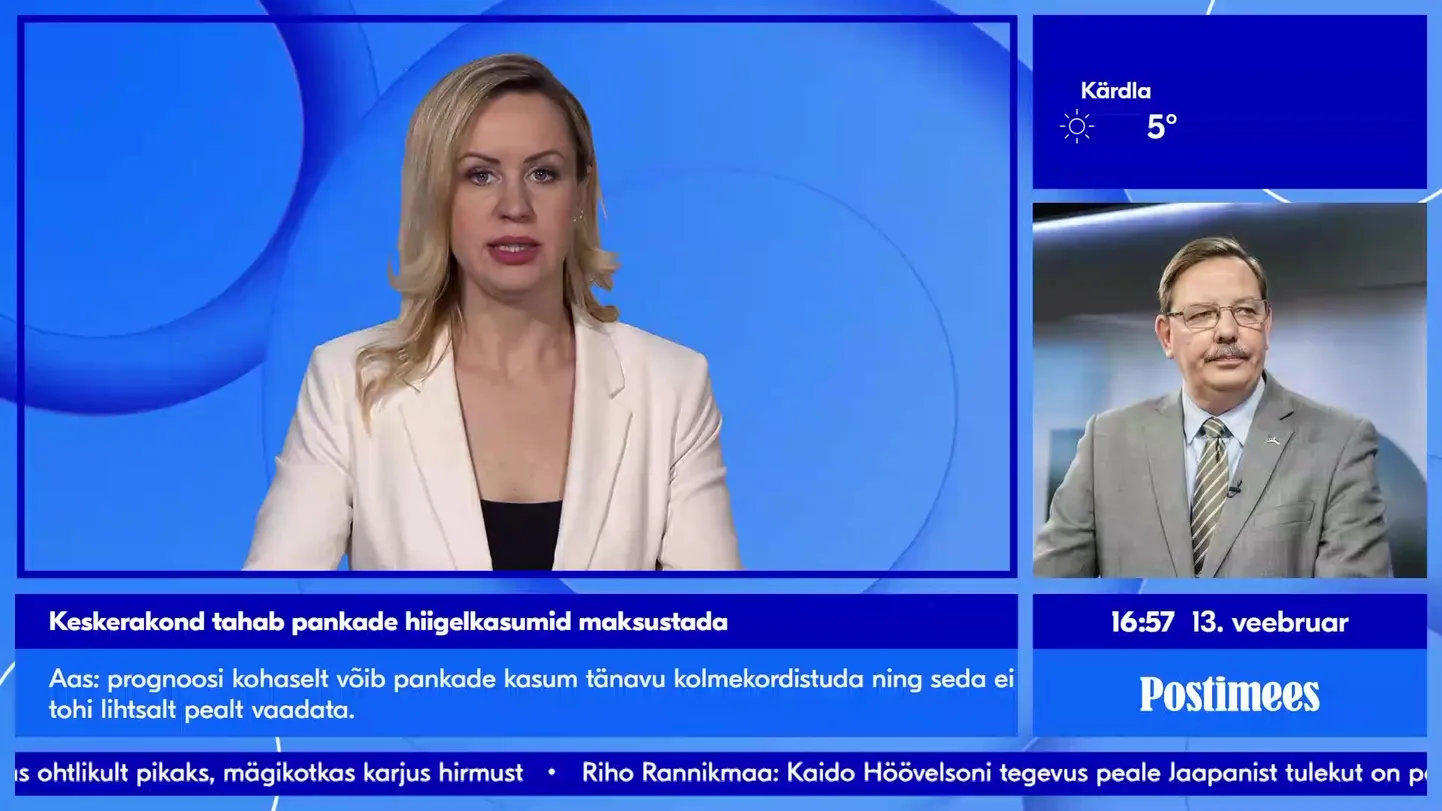 POSTIMEHE TELEUUDISED Keskerakond tahab pankade hiigelkasumid maksustada